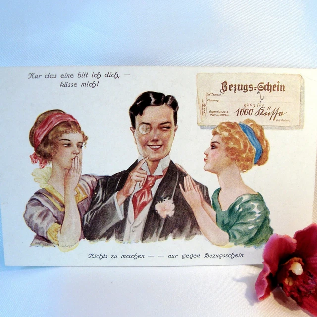 ALTE AK KARIKATUR um 1916 Humor Postkarte Karte Scherzkarte / er 942 ...