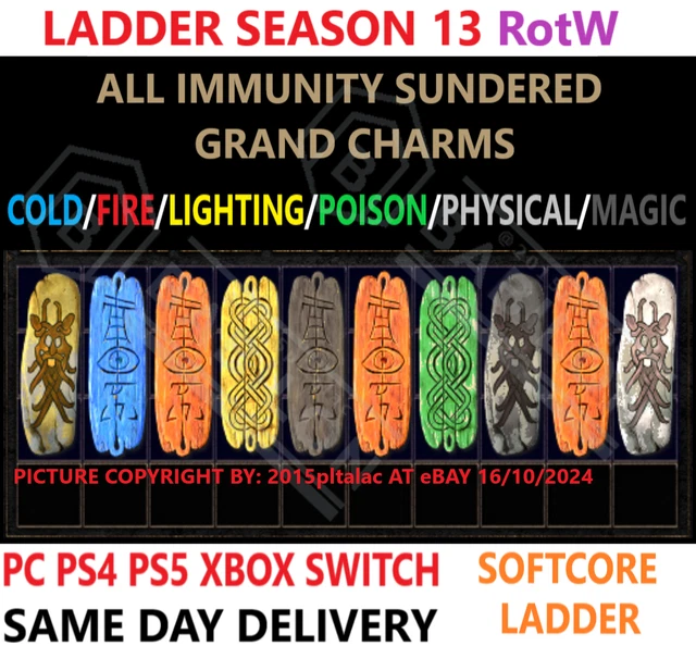 PC PS4 PS5 XBOX SWITCH LADDER Immunity Sundered Charm Diablo 2 ...