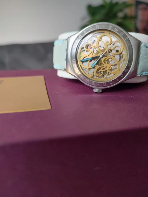 MONTRE SQUELETTE AUTOMATIQUE Swatch Irony avec bracelet en cuir EUR 68 ...