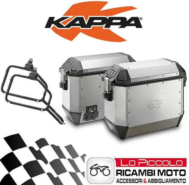 SET KAPPA VALISES Latéral Aluminium KMS36 + Supports Kawasaki KLR 650 ...