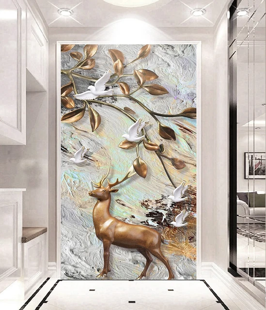 3D TAUBE HIRSCH M3897 Tapete Wandbild Selbstklebend Abnehmbare Aufkleber Eve EUR 44,02 - PicClick DE