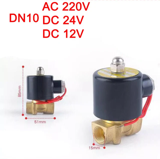 DN8-DN50 DC/AC 12/24/220V Electric Solenoid Valve Normally Closed Water/Oil/Gas $27.56 - PicClick CA