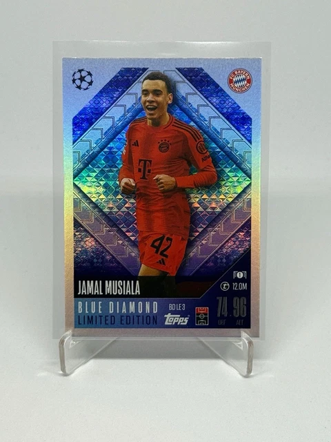TOPPS MATCH ATTAX Blue Diamond Limited Edition Jamal Musiala Card £9.14 ...