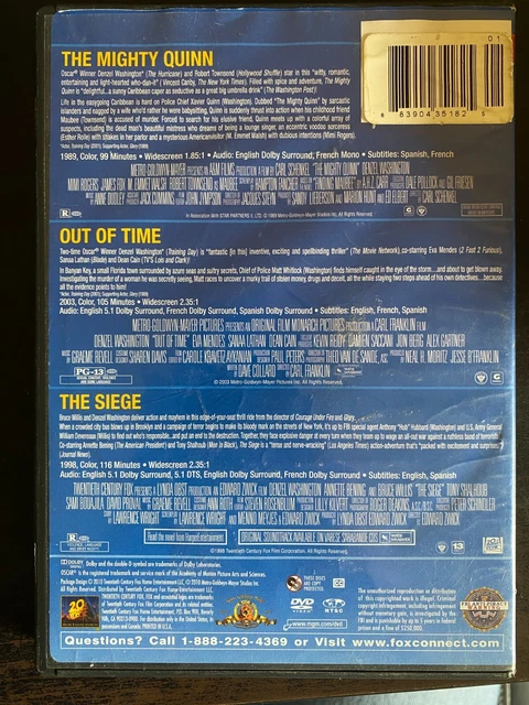 MOVIE SET: THE Mighty Quinn, Out of Time, The Siege (DVDs in box) $21. ...