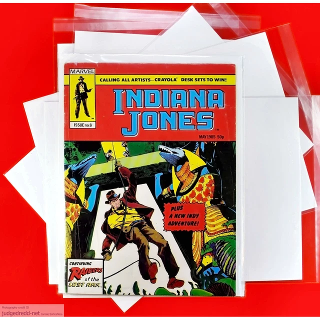 COMIC BAGS ONLY up to A4 Size0 Fits Indiana Jones Marvel Comic Books x ...