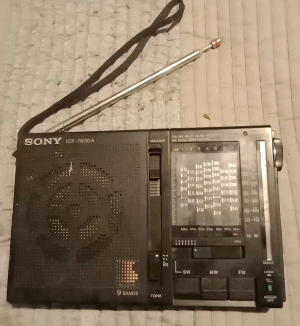 VINTAGE SONY ICF 7600A Multi Band Receiver Portable Radio For repair ...