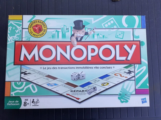 JEU SOCIÉTÉ MONOPOLY classique avec VERSION RAPIDE édition PARKER COMPLET TBE EUR 14,40 ...