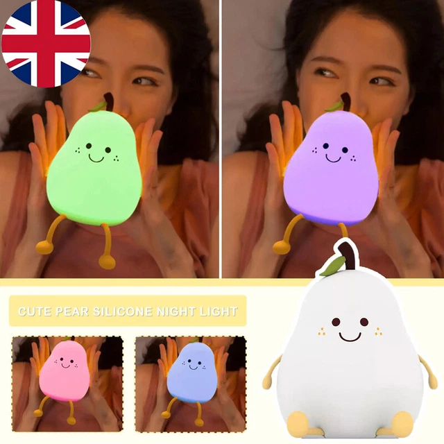NIGHT LIGHT KIDS Pear Shape Touch Reactive Silicone Multiple Colours Sleep NEW. £10.66 - PicClick UK