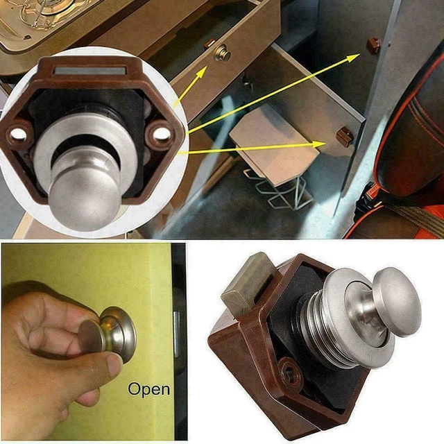 CAMPER CAR PUSH Lock RV Boat Drawer Button For Furniture Lock I2I1 EUR ...