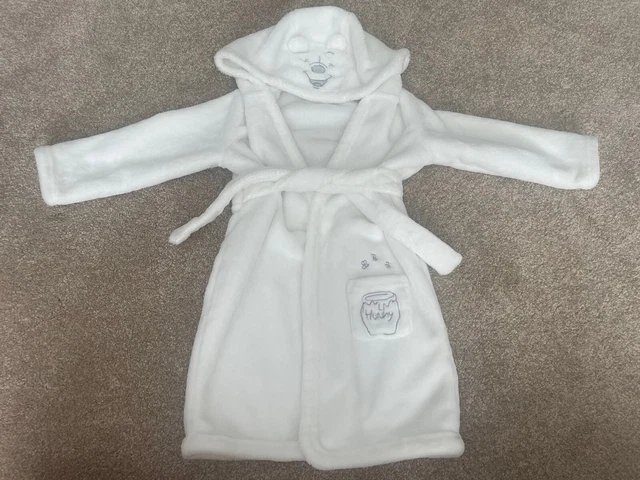 BABY DISNEY GEORGE Winnie The Pooh Dressing Gown 18-24 Months White VGC ...