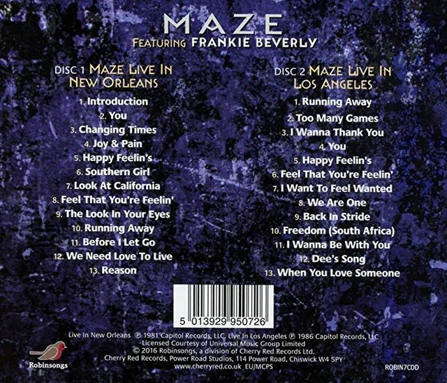 MAZE FEATURING FRANKIE Beverly - Live in NEW Orleans / live CD From UK ...