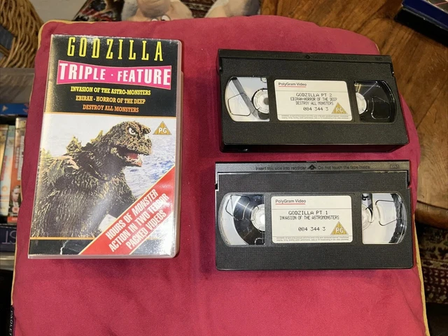 GODZILLA TRIPLE FEATURE VHS Movie Box Set PAL UK Format 1992 TOHO ...
