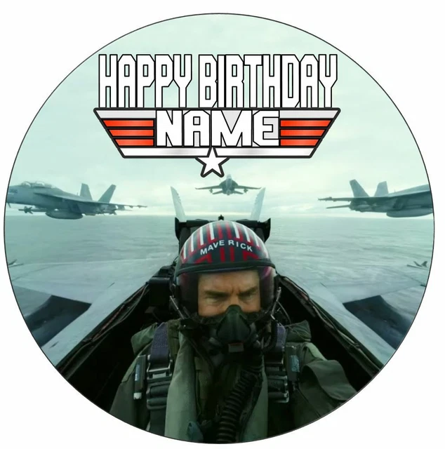 TOP GUN MAVERICK Personalised Edible Icing Cake Topper or Ribbon £5.75 ...