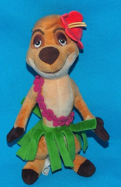 THE LION KING Timon Meerkat Disney Store Exclusive Hula Hawaii 8" Soft ...