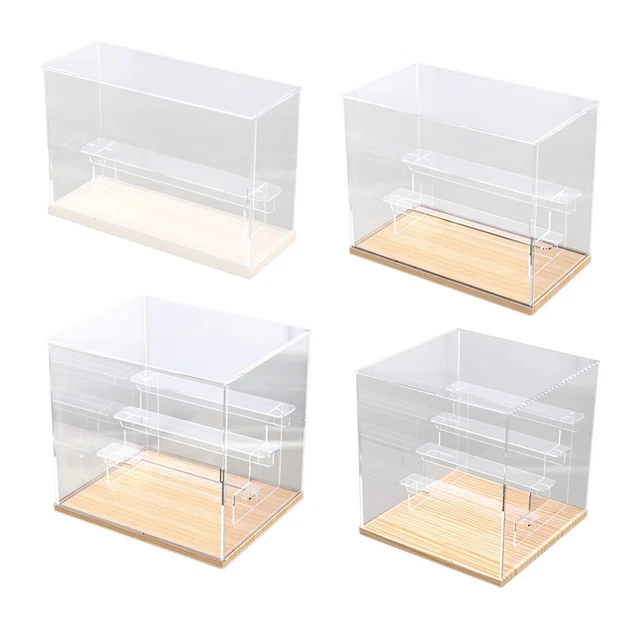 ACRYLIC DISPLAY CASE Stand Assemble Countertop Cube Showcase Dustproof ...