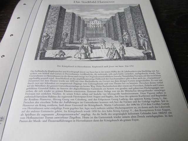 HANNOVER ARCHIV 1 Stadtbild 26 Königdsbesuch in Herrenhausen 1751 Joost ...