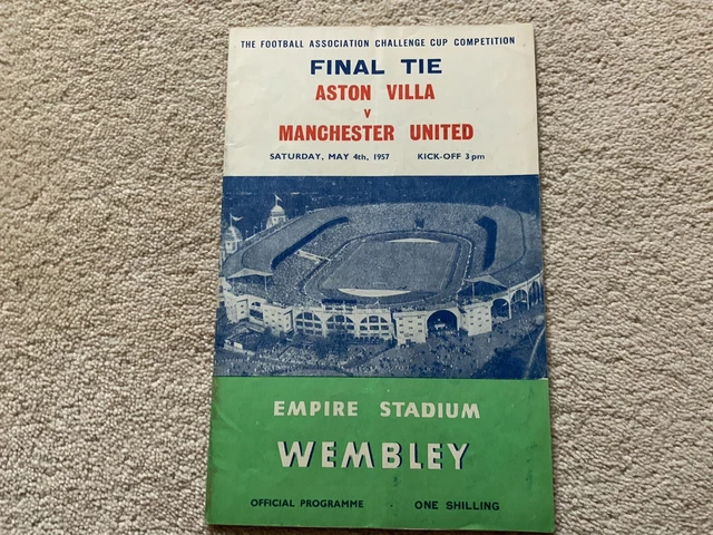 1957 FA CUP FINAL MANCHESTER UNITED MAN UTD V ASTON VILLA No Writing £ ...