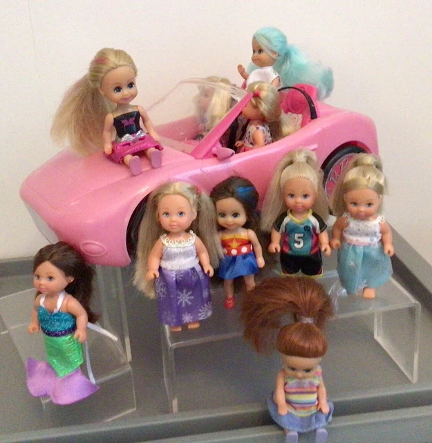 BARBIE CONVERTIBLE PINK With Steffi Love Simba Zuru Dolls 10 In All ...