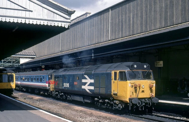 ORIGINAL 35MM SLIDE BR Class 50 no. 50016 at Exeter +rights for use £3. ...
