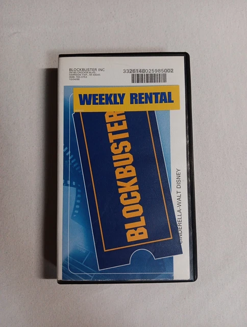 CINDERELLA VHS BLOCKBUSTER Video Clamshell Rental Original RARE Walt ...