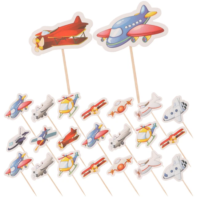 30 PCS AVION En Papier Cupcake Toppers Petit Gâteau D'anniversaire ...