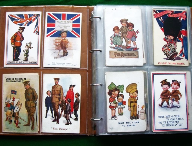 COLLECTION X 168 WW1 Military Comic Postcards Home Front & Tommy Humour ...