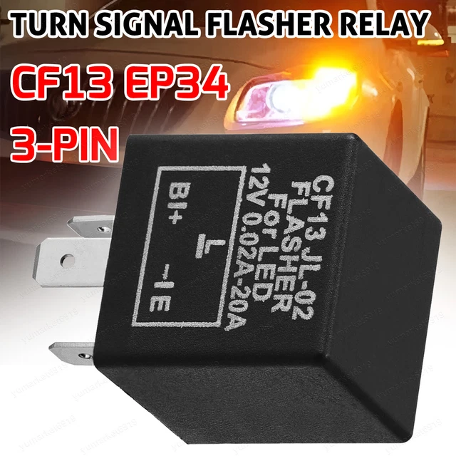 TURN SIGNAL HAZARD LED Flasher Relay CF13 3Pin No Fast Hyper-flash ...