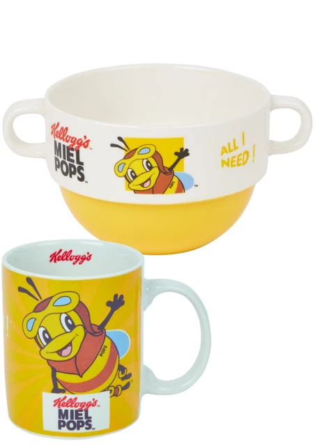 KELLOGG'S CEREAL MUG + Kellogg's Cereal Bowl Miel Pops Honey Pops All I ...