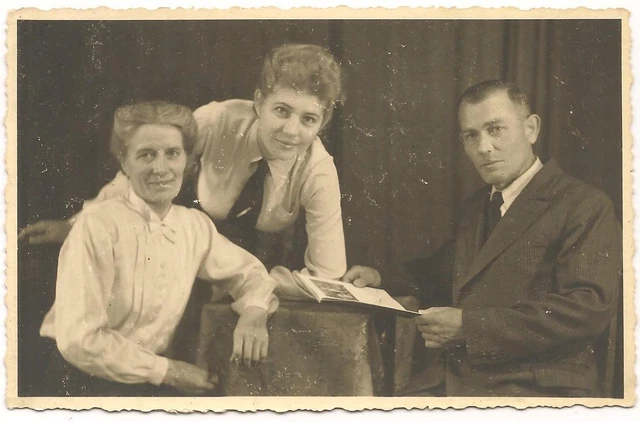 VINTAGE REAL PHOTO PC; Family Photo Pose: Mother, Father & Son $1.50 ...