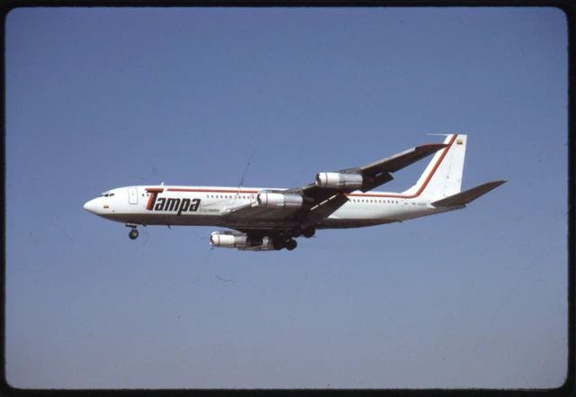 35 MM AIRCRAFT SLIDE HK-3232X TAMPA Cargo Boeing 707 DATED 1992 #6425 ...