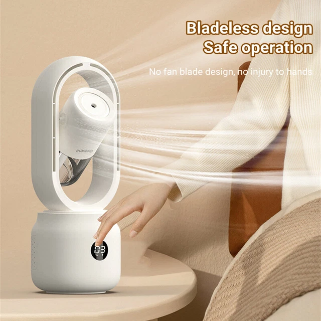 SUMMER WATER COOLED Spray Mist Electric Fan USB Rechargeable Portable ...