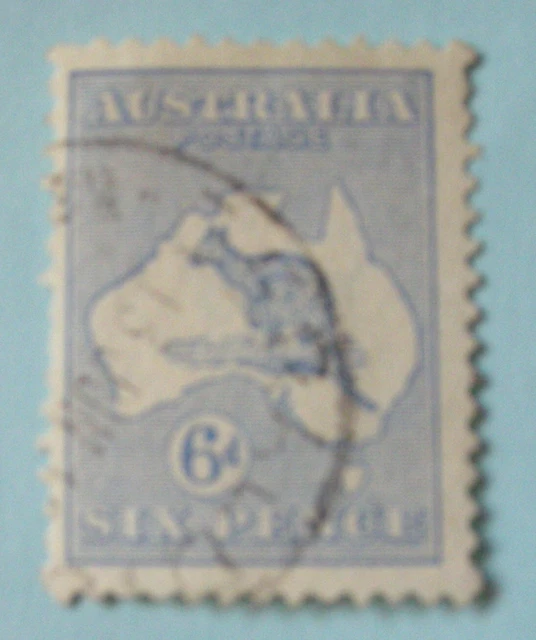 1027 - AUSTRALIA, Kangaroo SG 26 6d (2nd w/m) $4.00 - PicClick AU