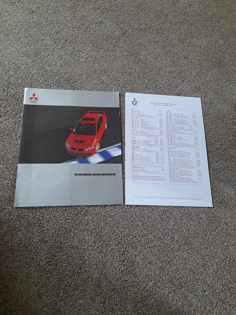 MITSUBISHI LANCER EVOLUTION VII brochure Plus Price List £3.50 ...
