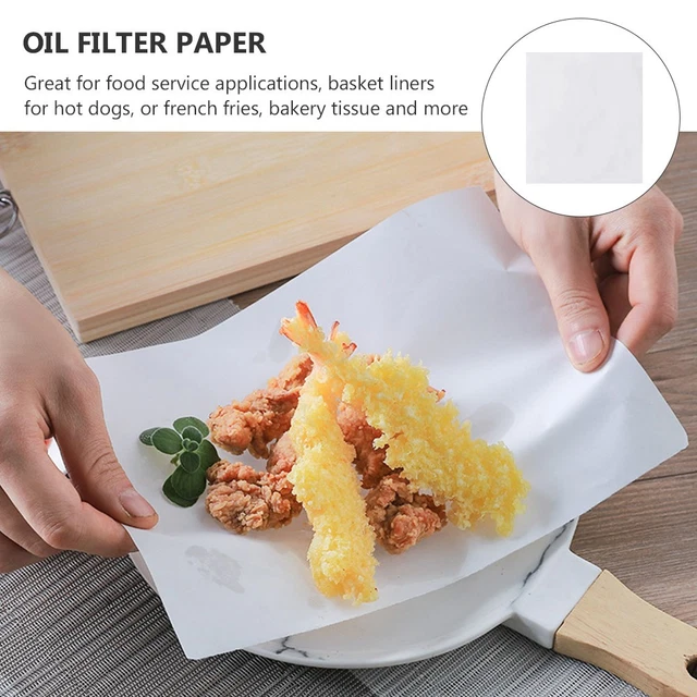 100 SHEETS GREASE Resistant Paper Oil Absorbing for Cooking Fried Pad ...
