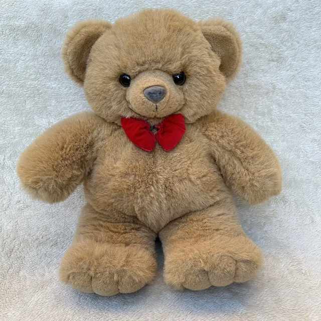 PEEKO BROWN SOFT plush teddy bear with red bow 46 cm £14.01 - PicClick UK