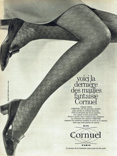 PUBLICITÉ ADVERTISING 0822 1968 bas & collants Cornuel maille fantaisie ...