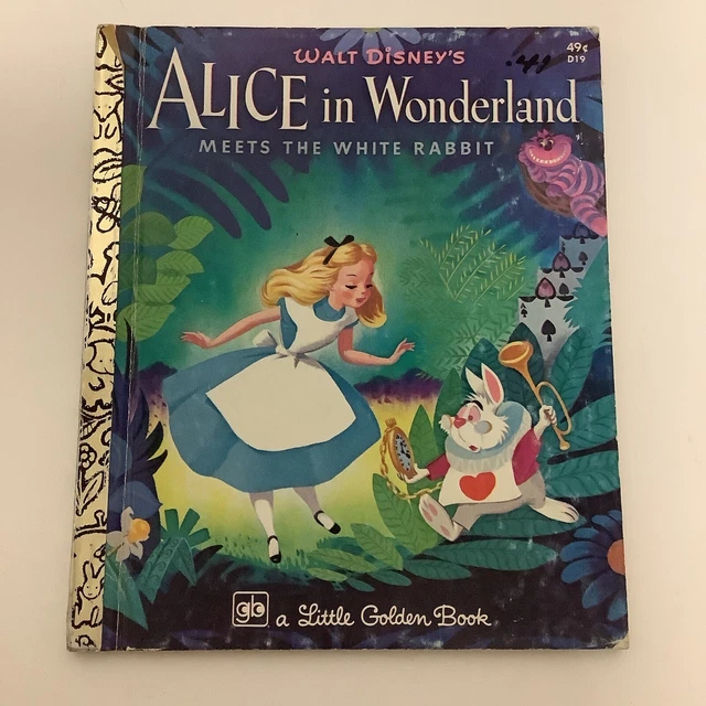 WALT DISNEY'S ALICE in Wonderland Meets the White Rabbit Little Golden ...