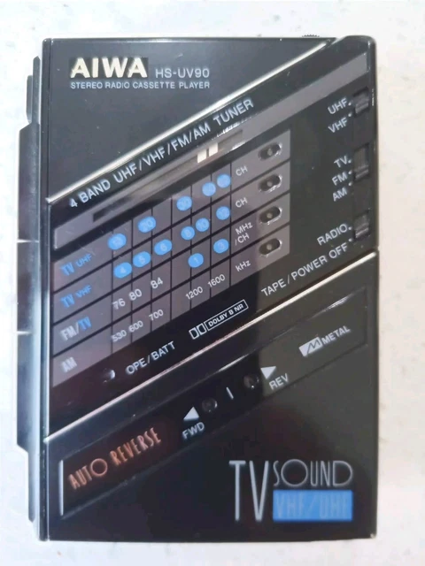AIWA HS-UV90 CASSETTE boy Walkman *Ultra Rare* AM/FM/VHF/UHF Stereo Cassette £10.00 - PicClick UK