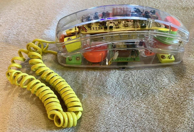 VINTAGE CONAIR TRANSPARENT Phone Retro 80s 90s Clear Model SW205 Neon ...