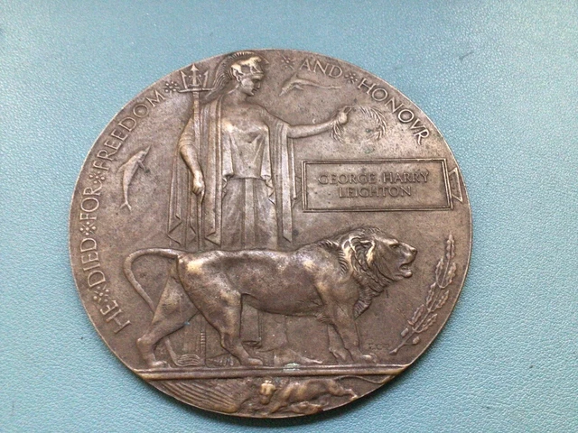 WW1 DEATH PLAQUE For George Harry Leighton Labour Corps-Royal Army ...