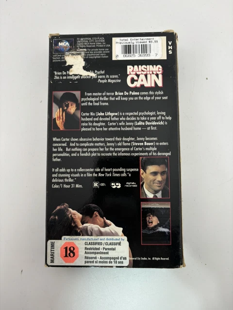 JOHN LITHGOW BRIAN DE PALMA FILM RAISING CAIN VHS CASSETTE TAPE VHS ...