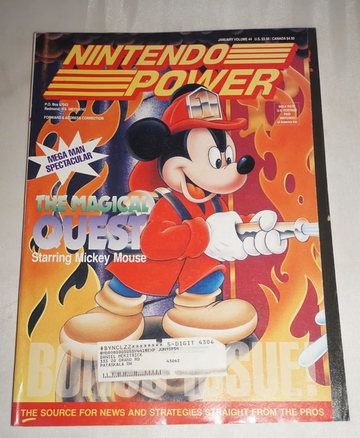 NINTENDO POWER VOL 44 Magician's Quest Magazine #1 Poster Plane Book NM ...