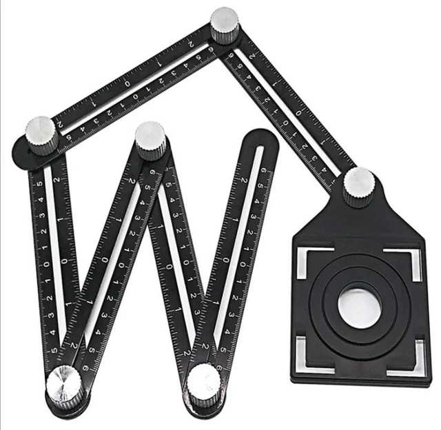 MULTI WINKEL ANGLE 6 Seiten Alu Lineal Zollstock Messgerät ...