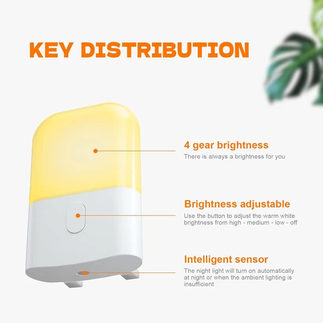 GRIFEMA GD103UK-1 NIGHT Light Plug in Wall with Dusk to Dawn Photocell ...