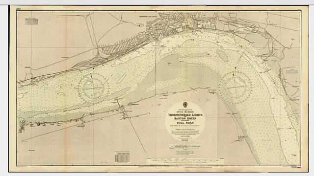 VINTAGE ADMIRALTY CHART. No.3497. RIVER HUMBER, HULL ROAD. 1954 Edn £49 ...