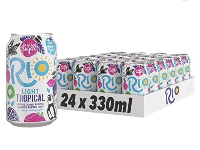 RIO TROPICAL LIGHT Soft Drink Cans 330ml x 24 FREE Tracked DELIVERY £24.99 - PicClick UK