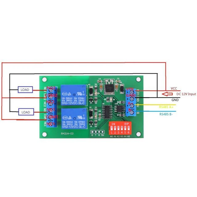 12V RS485 RELAY Module PLC Controller UART Serial for DC 2 Channel RTU £9.29 - PicClick UK