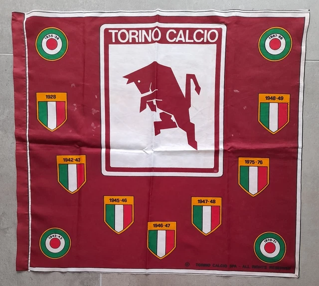 BANDIERA BANDIERINA FLAG VINTAGE TORINO CALCIO FOOTBALL 66x60 EUR 19,90 ...