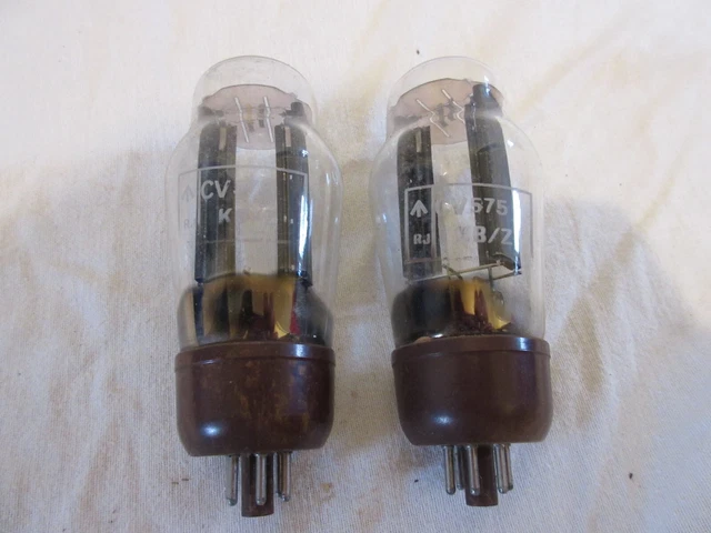 VINTAGE RADIO CV575 5U4G Matched Pair Rectifier Valve Tube Ct160 Tests ...