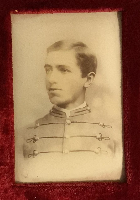 MILITARY MAN IN Uniform-Duane P. Cobb-1876-Velvet Bubble Convex-Thurber ...